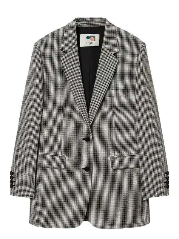 Ports 1961 Check Wool Blazer - Grey