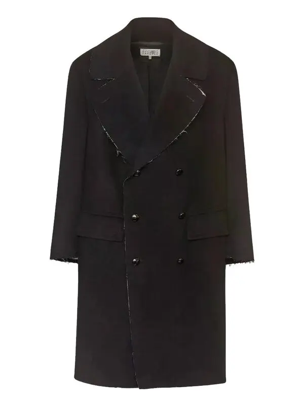 MAISON MARGIELA Raw-edge Wool Coat - Black