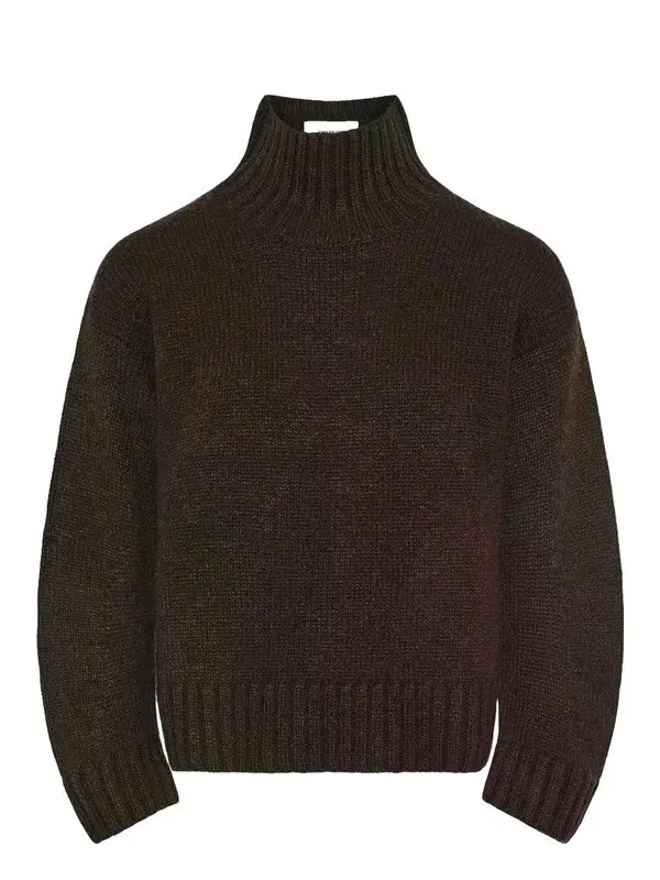 YVES SALOMON Funnel-neck Cashmere Sweater - Brown