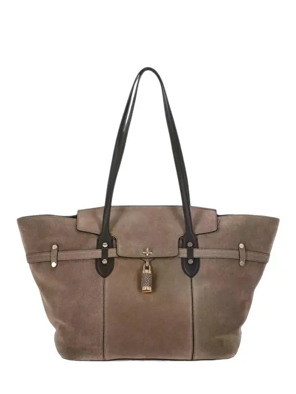 Borbonese Premiere Suede Shoulder Bag - Neutrals