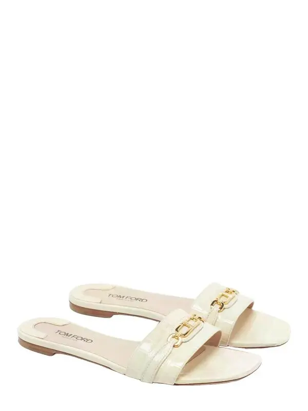 TOM FORD Chain-embellished Flat Sandals - Neutrals