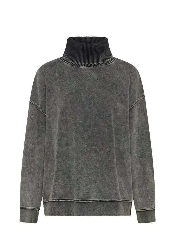 ONETEASPOON Roll-neck Fleece Sweater - Black