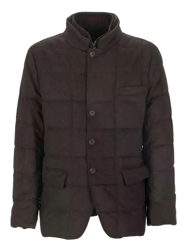 FAY Quilted Wool Jacket - Brown