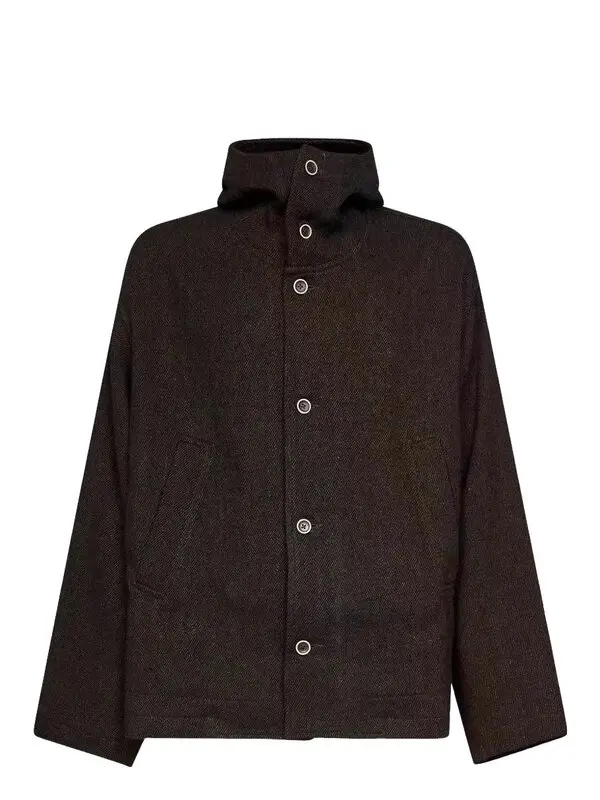 UMA WANG Buttoned Hooded Jacket - Black