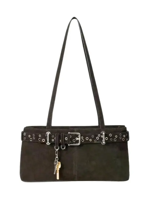 OSOI Eyelet-embellished Buckled Shoulder Bag - Brown