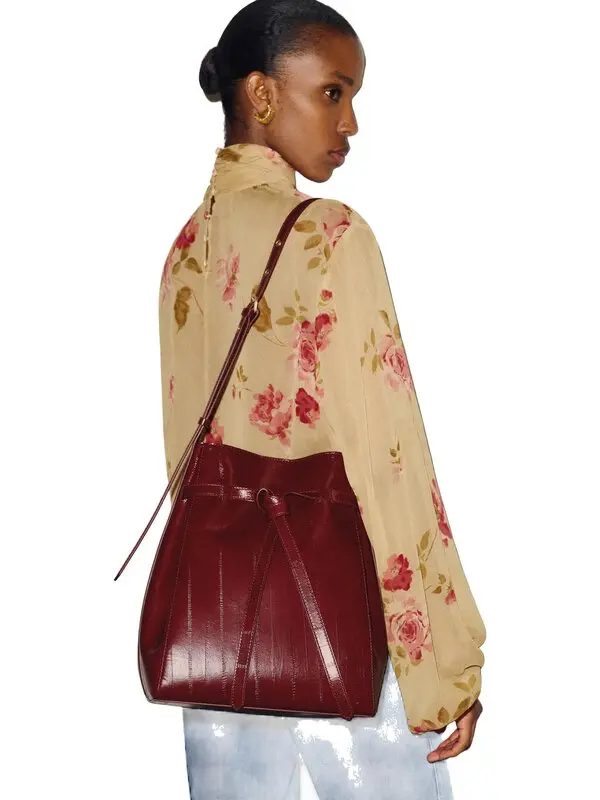 REFORMATION Beatrice Bucket Tote - Red