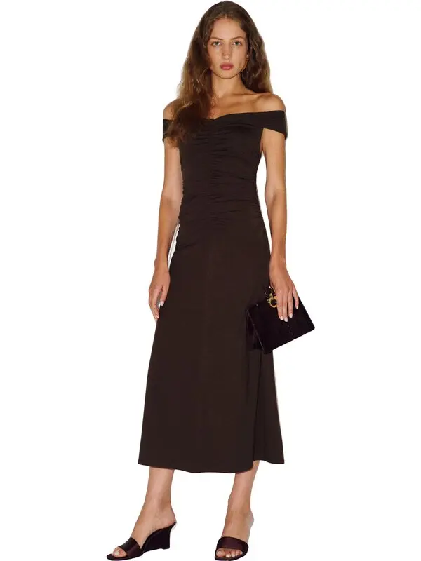 REFORMATION Laura Knit Dress - Brown