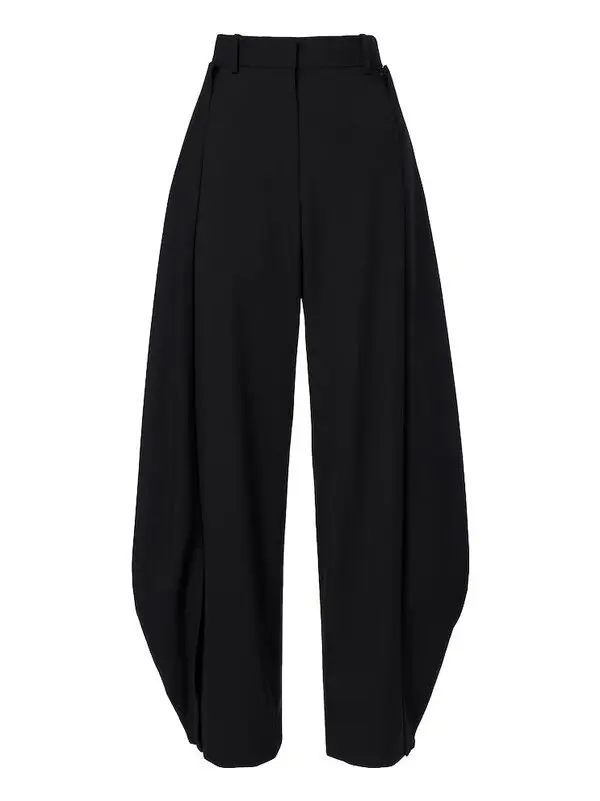 Loewe Wool Barrel-leg Pants - Black