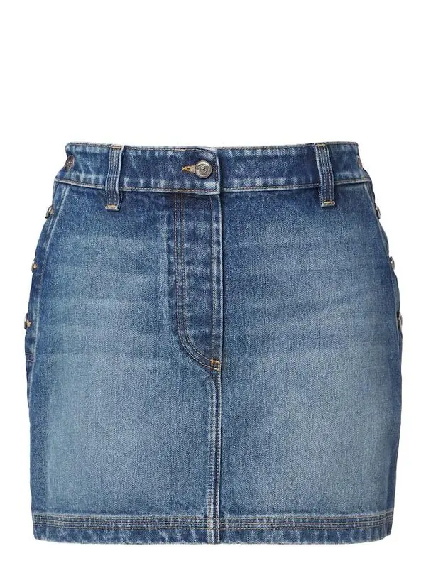 Versace Faded Denim Miniskirt - Blue