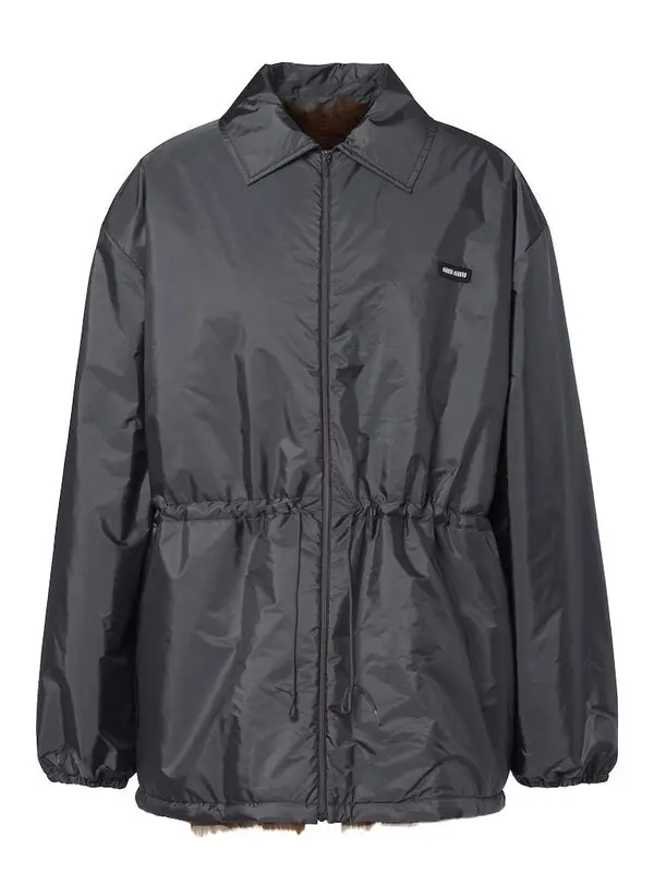 Miu Miu Shearling-lined Blouson Jacket - Blue