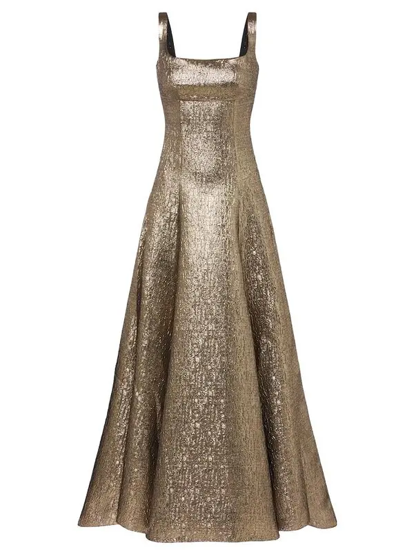 Roland Mouret Lamé Jacquard Gown - Gold