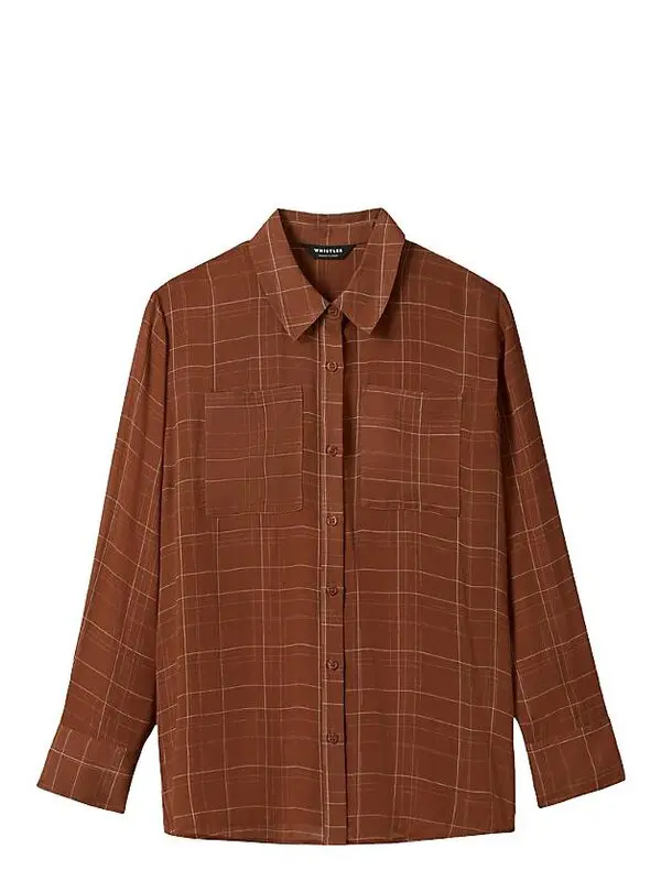 Whistles Checked Long-sleeved Woven Shirt - Brown/multi