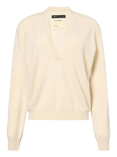 Frenckenberger Cashmere Johnny V-neck Jumper - Chalk