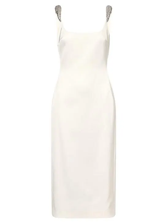 David Koma Crystal-embellished Crepe Midi Dress - White/silver