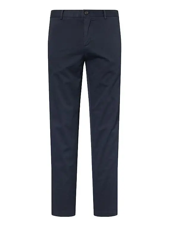 Sunspel Slim-fit Flat-front Stretch-cotton Chino Trousers - Navy