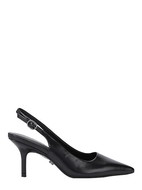 Carvela Spirit Heeled Leather Slingback Courts - Black