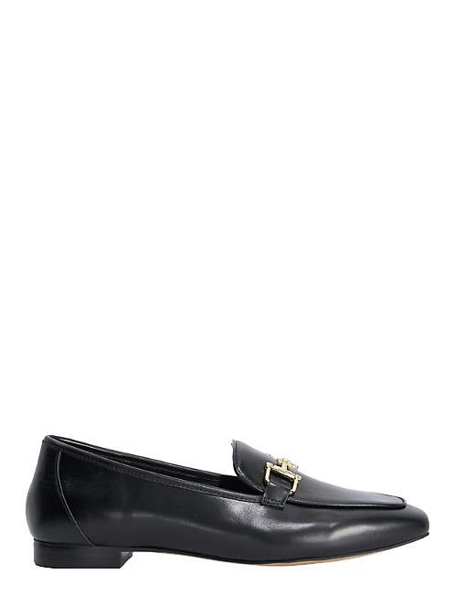 DUNE Grained Leather Loafers - Black Plain Leather