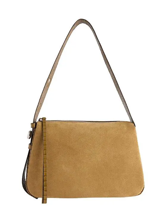 Tory Burch Romy Suede Shoulder Bag - Stone
