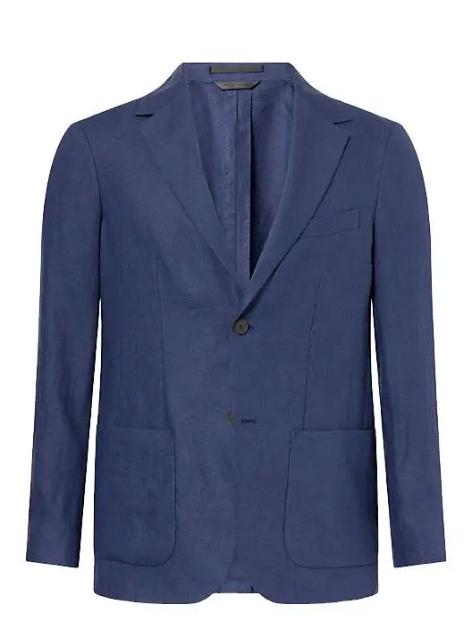 Sunspel Unstructured Linen Blazer - Light Navy
