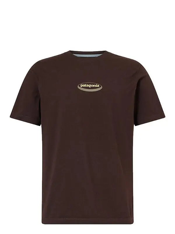 Patagonia Oval Logo-print Cotton T-shirt Xxl - Brown