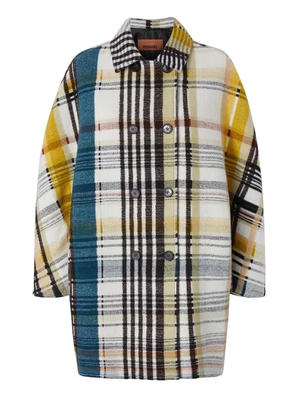Missoni Double-breasted Check Pattern Caban - Yellow,black