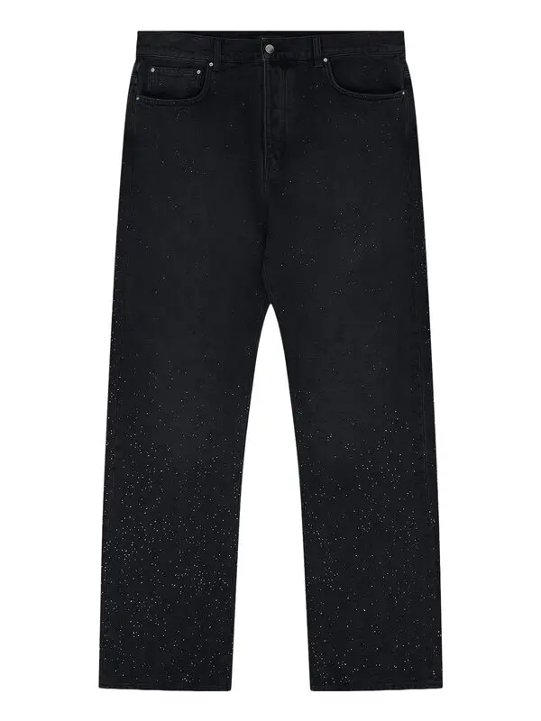 Amiri Crystal Burst Ma Paisley Straight Jean - Black