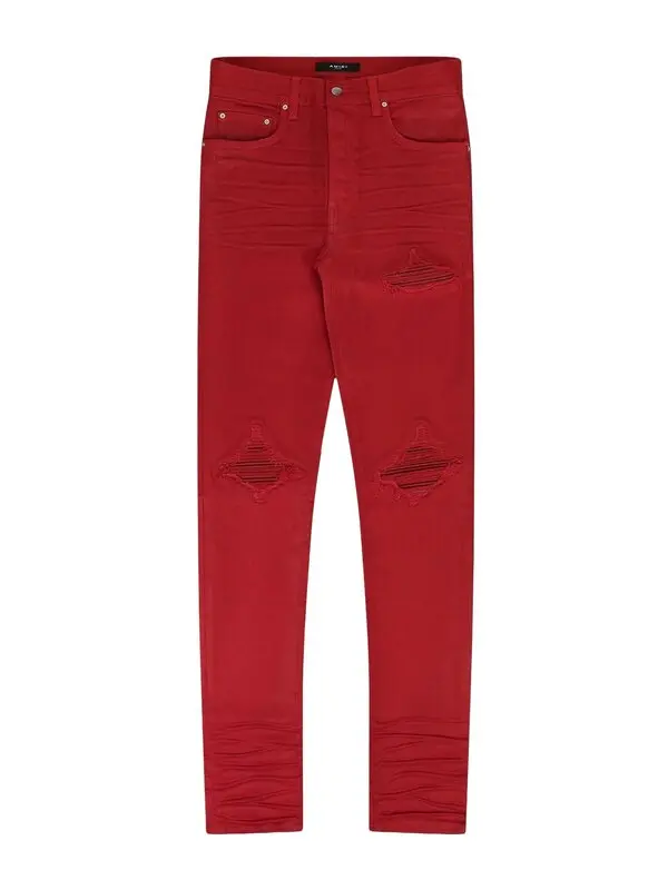Amiri Mx1 Waxed Skinny Jeans - Red