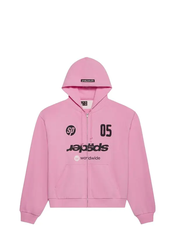 SP5DER Global Web Zip Hoodie - Pink