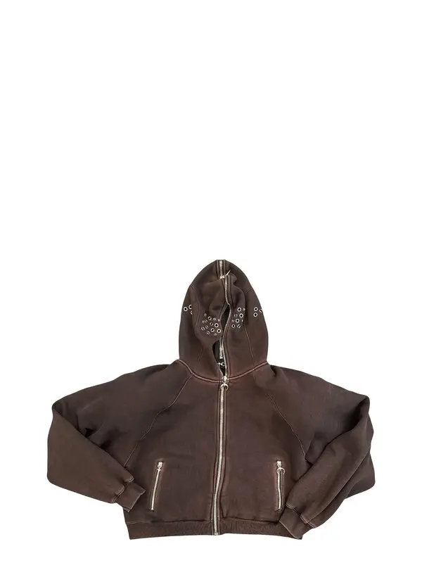 THUG CLUB Bulk Shoulder Gladiator Zip-up Hoodie - Black