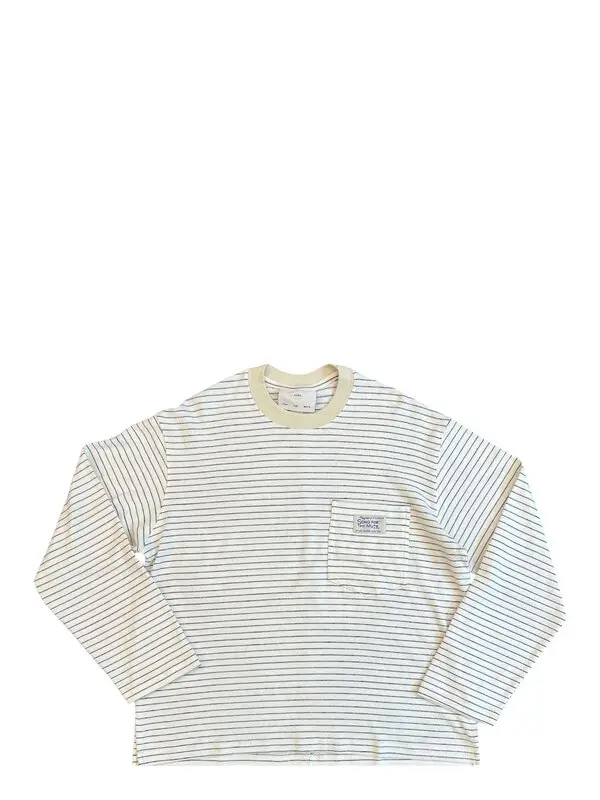 SONG FOR THE MUTE Striped Crew Neck Pullover - Cream