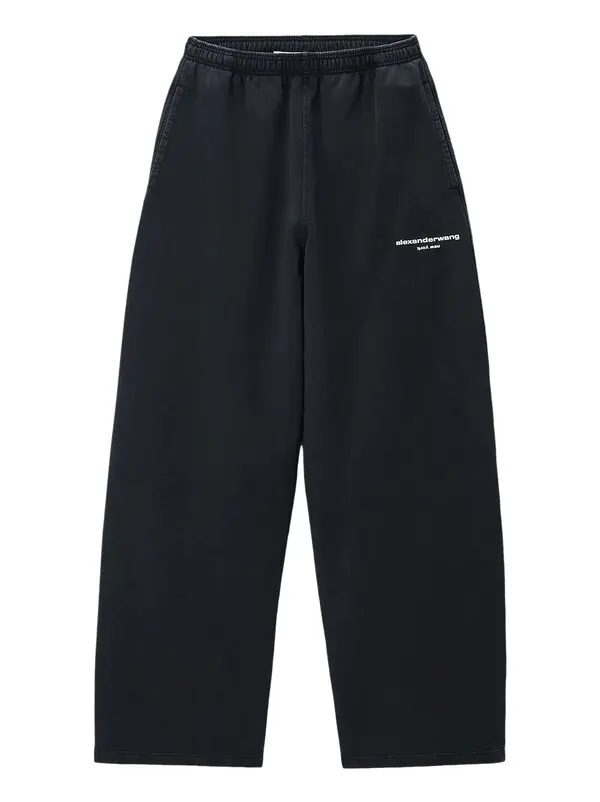 Alexander Wang Logo Print Mid-rise Relaxed Sweatpant - Black