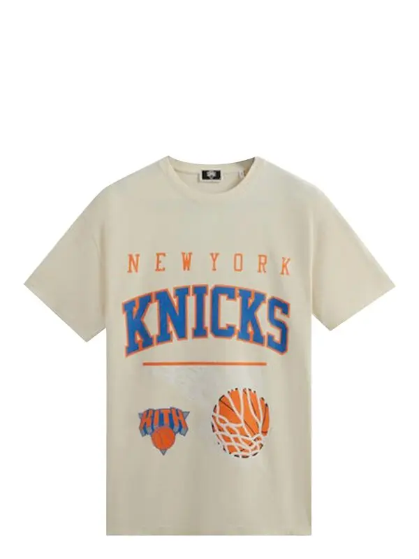 Kith For New York Knicks Basketball Vintage Tee - Cream