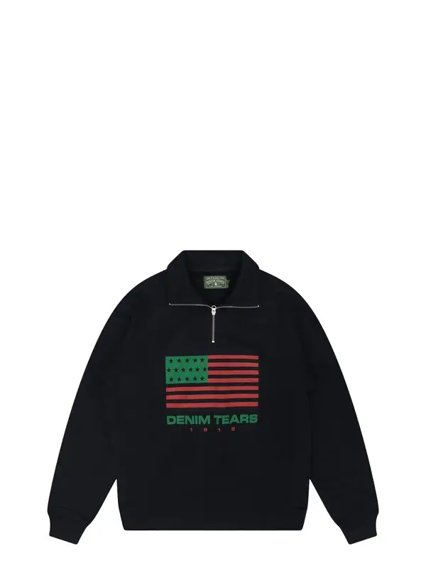 DENIM TEARS 1619 Quarter Zip - Black
