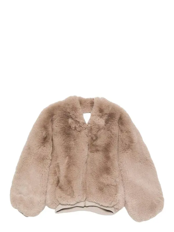 THE FRANKIE SHOP Senna Faux Fur Jacket - Grey