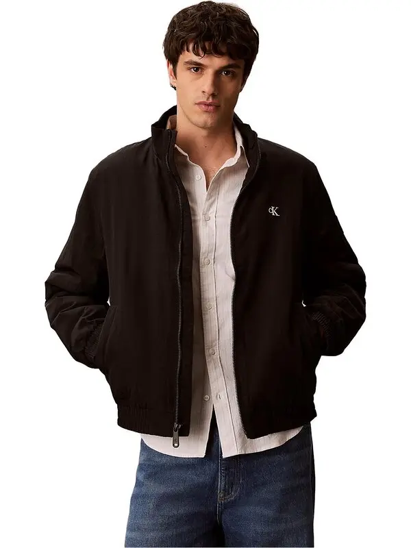 Calvin Klein Padded Nylon Zip Jacket - Black