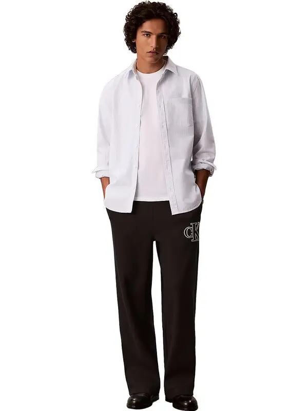 Calvin Klein Double Knit Wide Leg Pants - Black