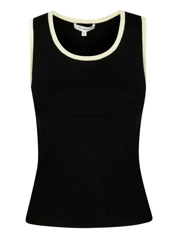 JW Anderson Contrast-trim Cotton Vest - Nero