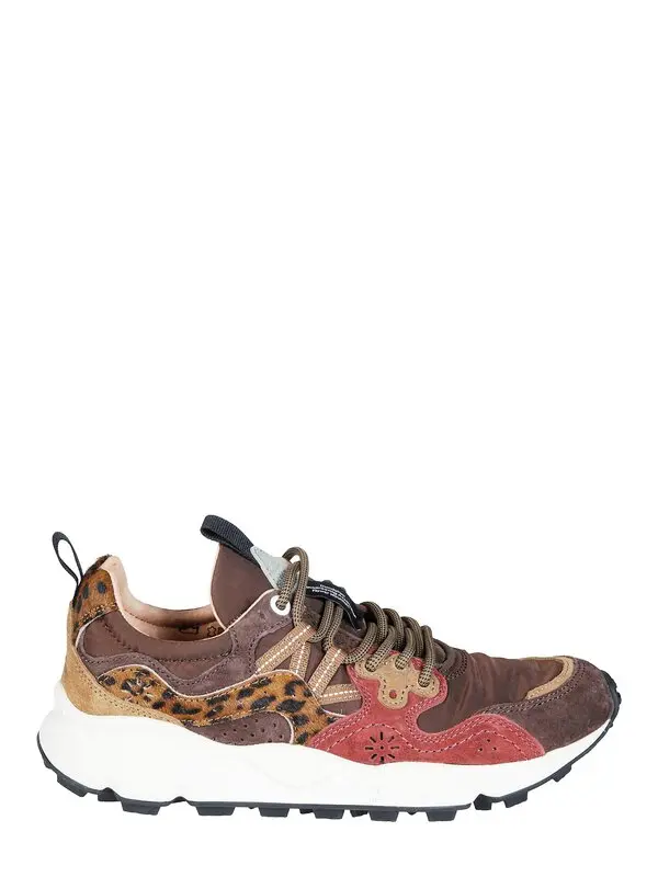 FLOWER MOUNTAIN Yamano 3 Suede And Pony Hair Sneakers - Marrone