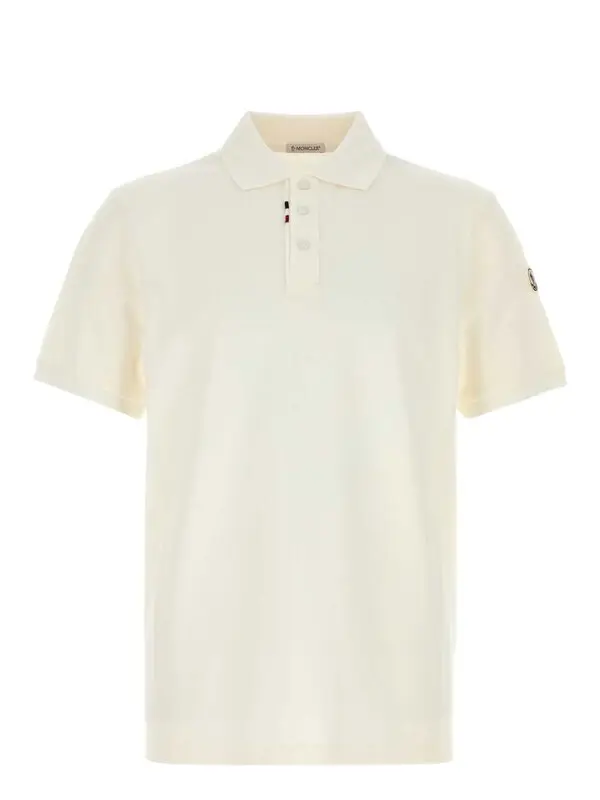 Moncler Cotton Piquet Polo Shirt For - Blue