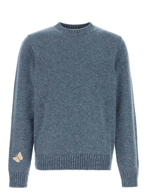 Valentino Garavani Melange Virgin Wool Sweater - Blue