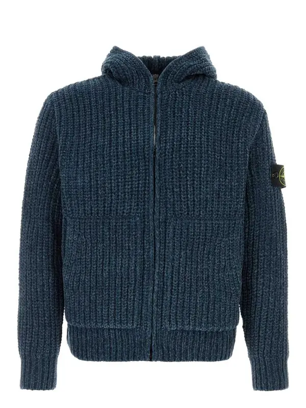 Stone Island Stone-effect Knit Sweater - Blue