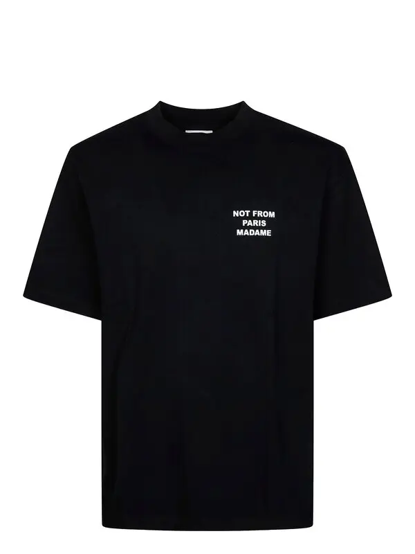 Drole De Monsieur Bold Slogan T-shirt In 100% Cotton - Nero
