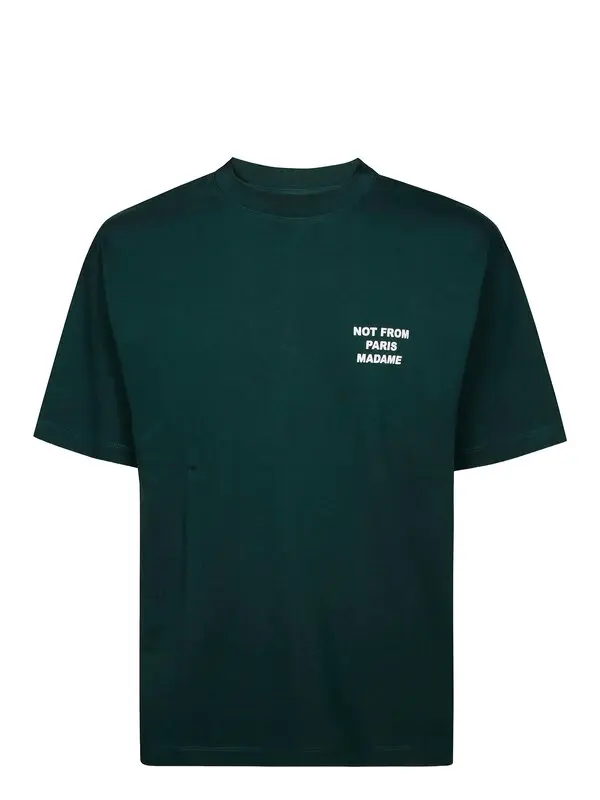 Drole De Monsieur Bold Slogan T-shirt In 100% Cotton - Verde