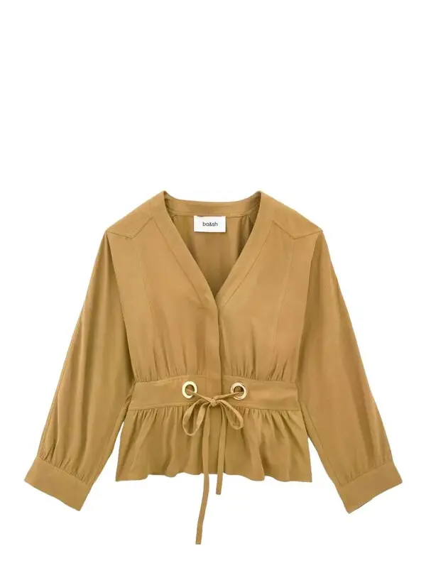 Ba&sh Tie-fastening Peplum Blouse - Neutrals