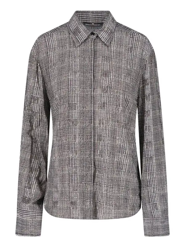 Ermanno Scervino Plaid Long Sleeve Button-front Shirt - Grey