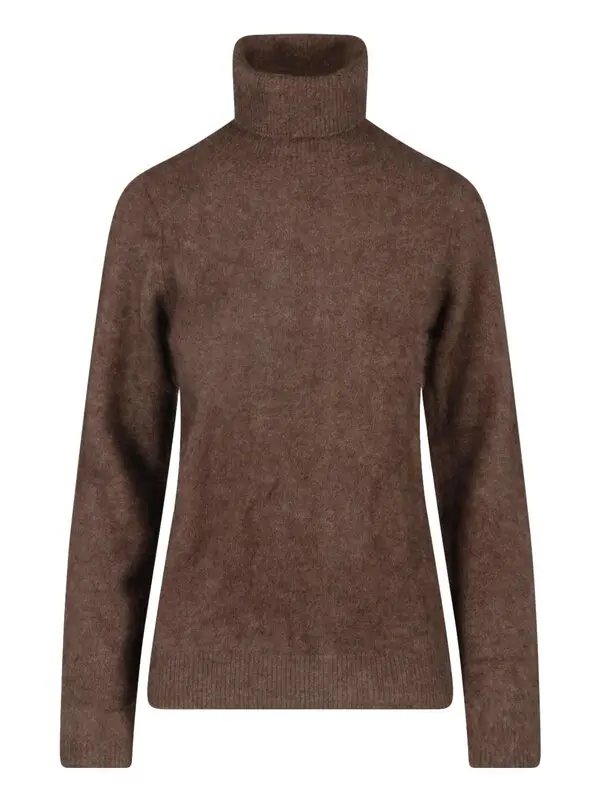 PAROSH Turtleneck Sweater - Brown