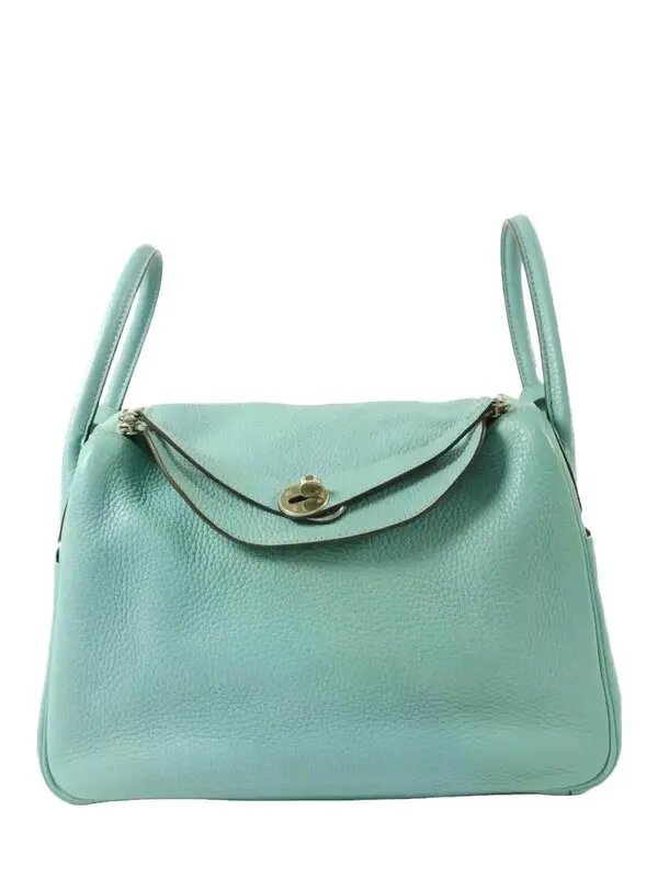 Hermès Leather Lindy Tote Bag - Blue