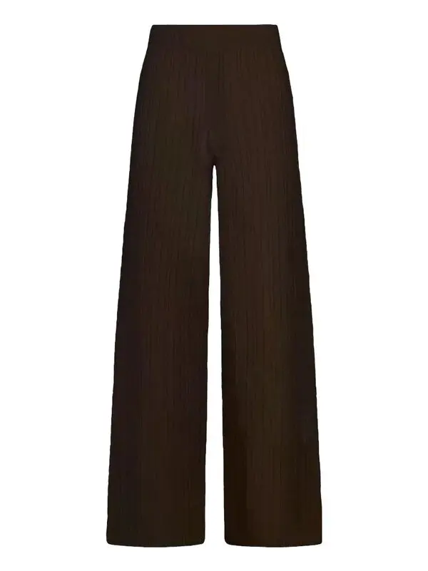 Agnona Cable-knit Wide-leg Trousers - Brown