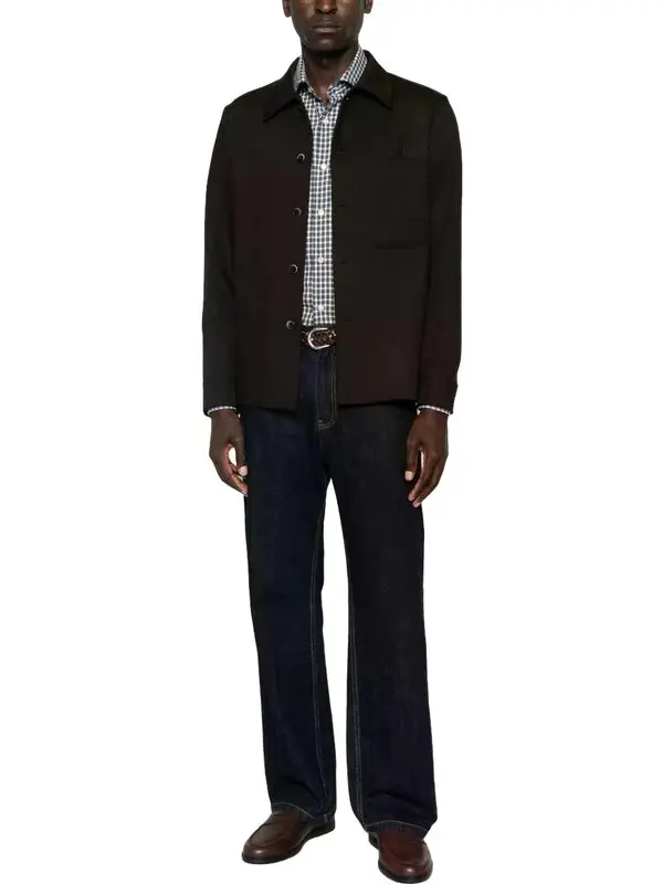 BARBA NAPOLI Gingham Long-sleeve Shirt - Blue