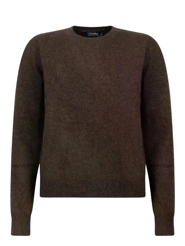 Max Mara Logo-embroidered Elbow-patch Sweater - Brown